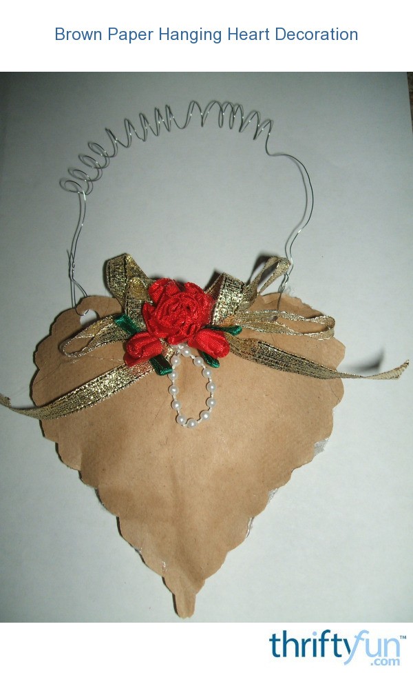 Brown Paper Hanging Heart Decoration | ThriftyFun