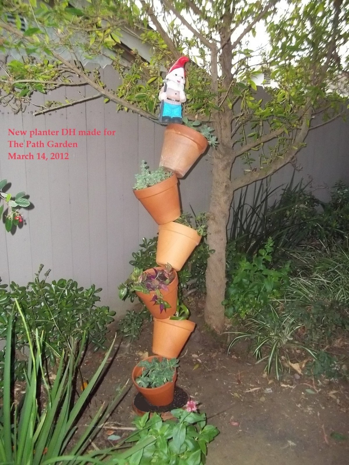 Tipsy Flower Pots (The Path Garden) | ThriftyFun