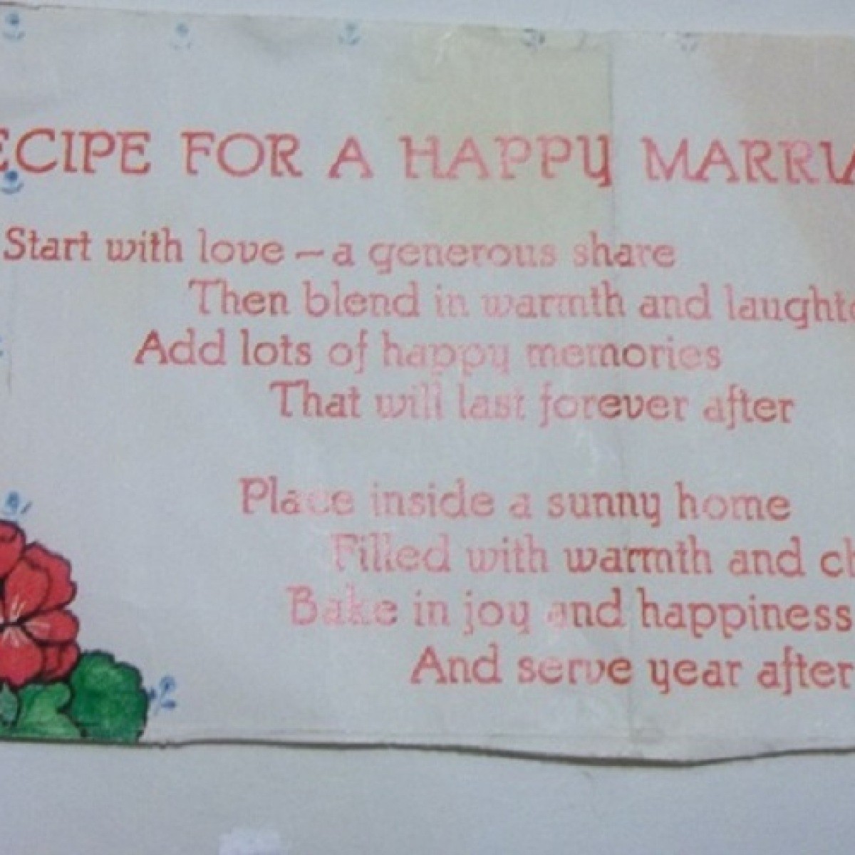 Recipe for a Happy Marriage | ThriftyFun