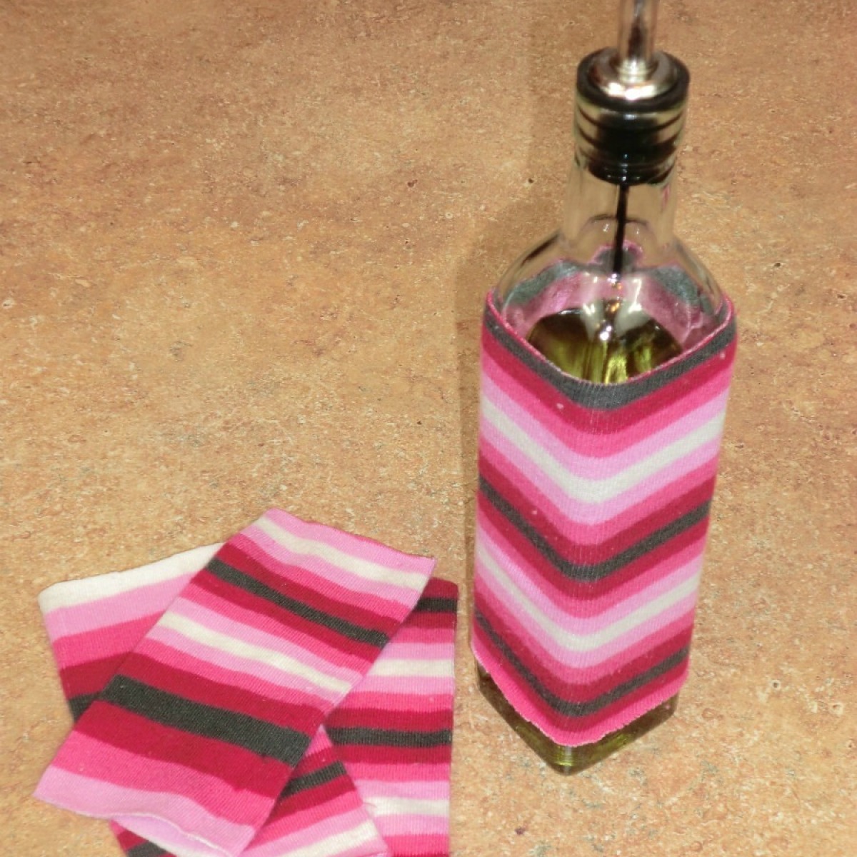 Making an Oil Bottle Drip Cover | ThriftyFun
