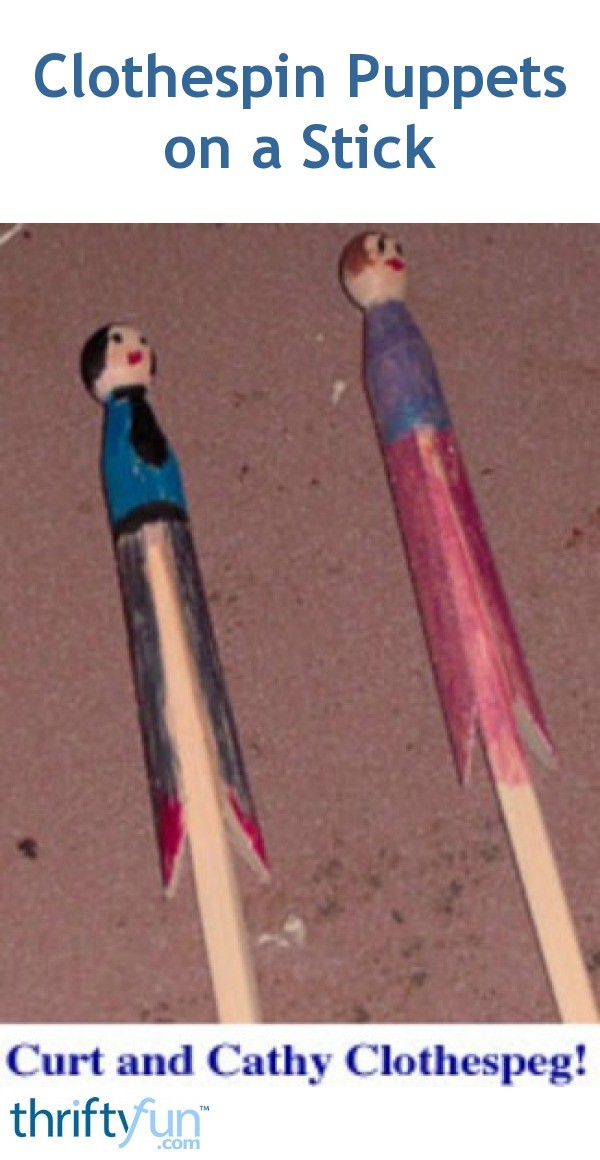Clothespin Puppets on a Stick | ThriftyFun