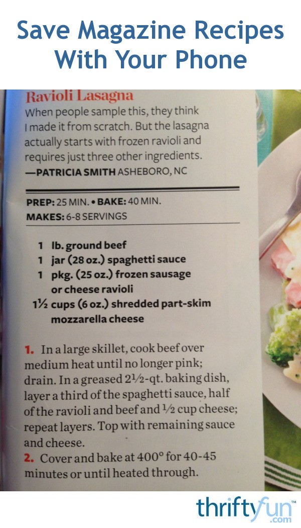 Saving Recipes From Magazines | ThriftyFun