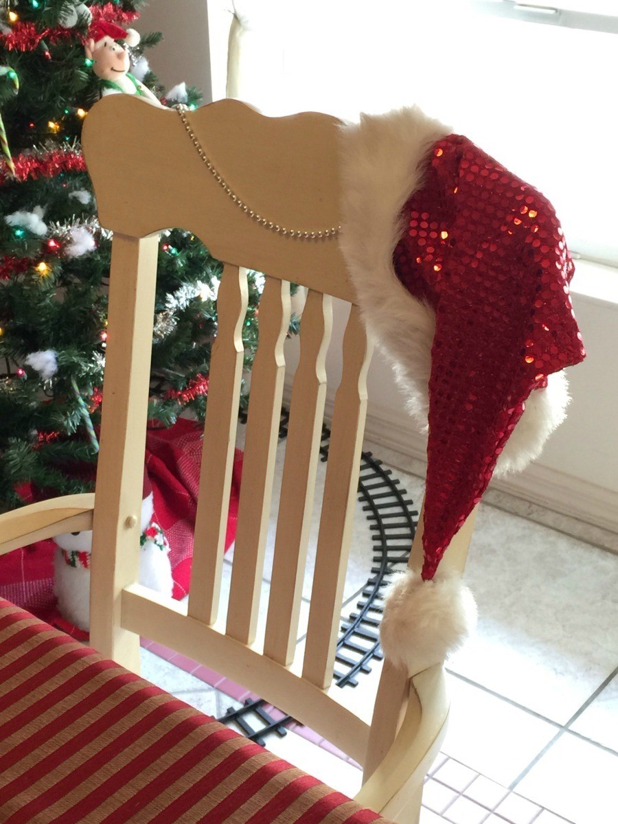 Santa Hat Chair Decoration | My Frugal Christmas