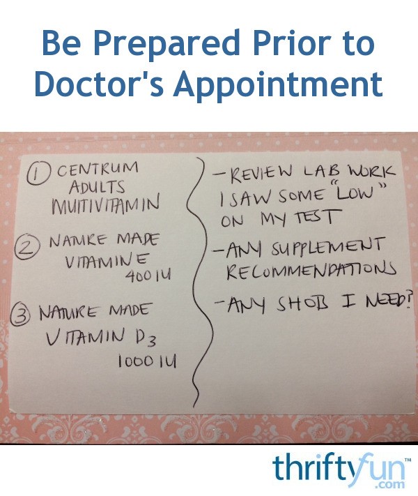 Be Prepared Prior to Doctor's Appointment | ThriftyFun