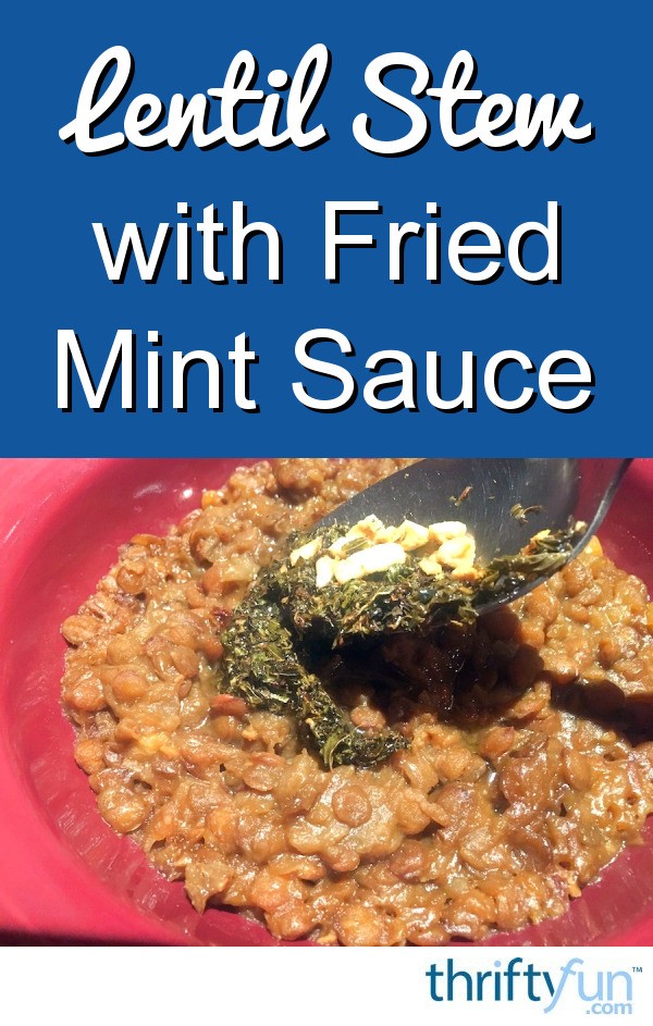 Lentil Stew with Fried Mint Sauce | ThriftyFun