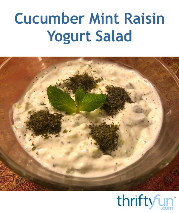 Cucumber Mint Raisin Yogurt Salad | ThriftyFun