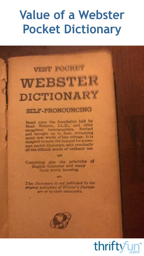 Value of a Webster Pocket Dictionary? | ThriftyFun