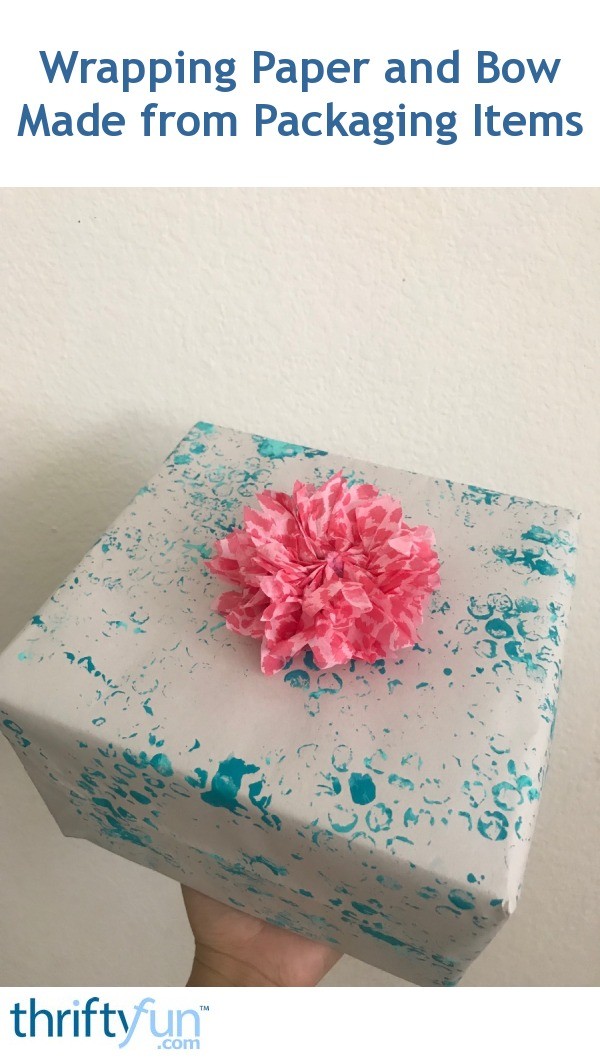 Wrapping Paper and Bow Made from Packaging Items | ThriftyFun