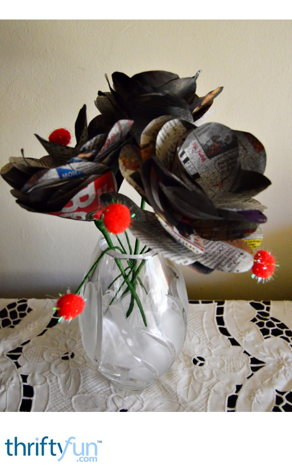 Making Newspaper Roses | ThriftyFun