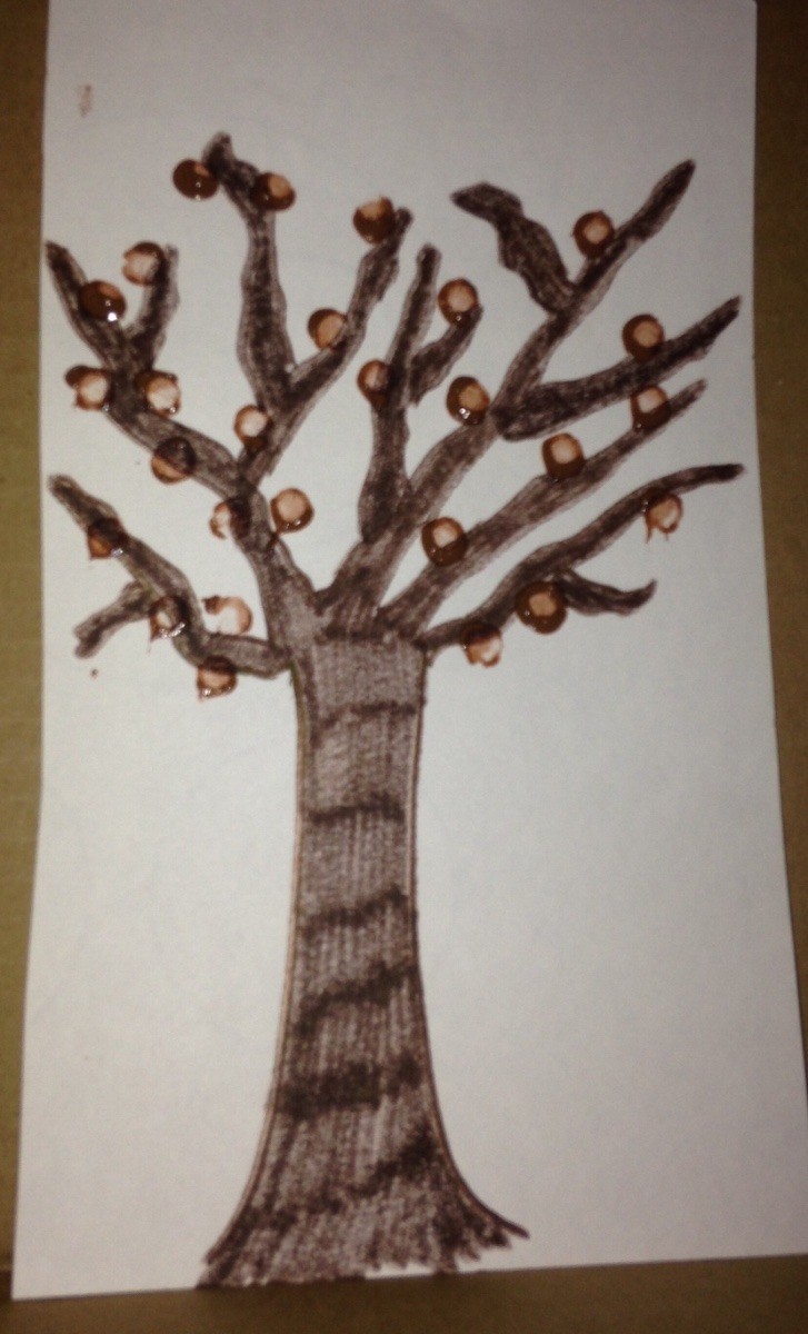 Q-Tip Painted Fall Trees | ThriftyFun