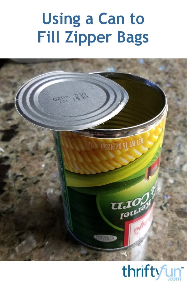 Using a Can to Fill Zipper Bags | ThriftyFun