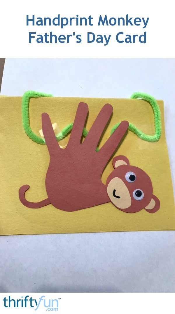 Toddler Handprint Monkey Father's Day Card | ThriftyFun