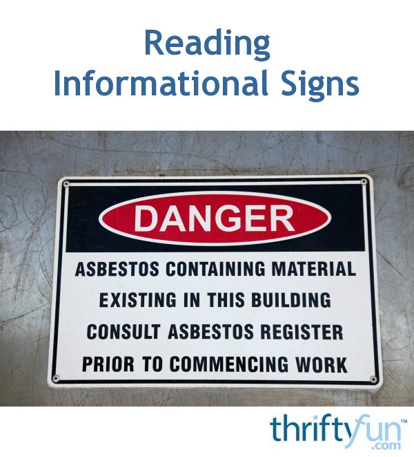 Reading Informational Signs | ThriftyFun