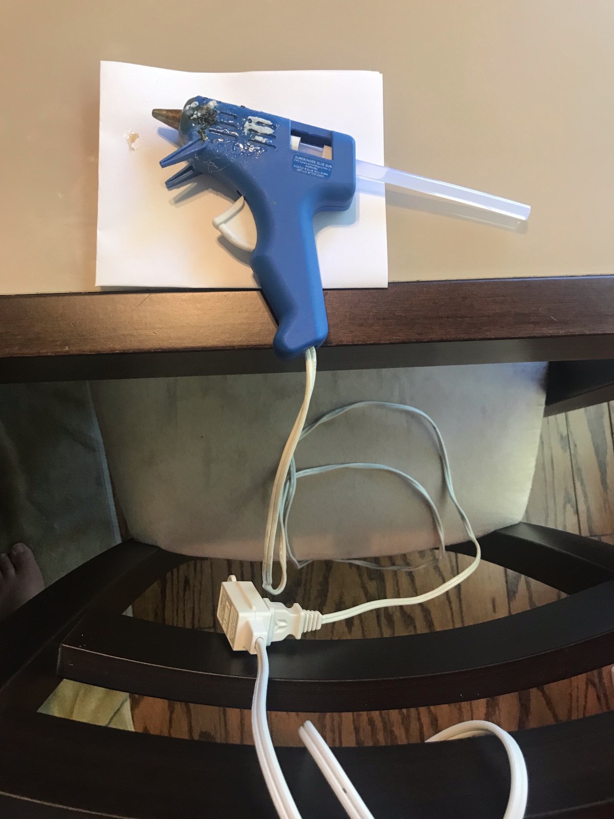 Stop Hot Glue from Slipping Off Table | ThriftyFun