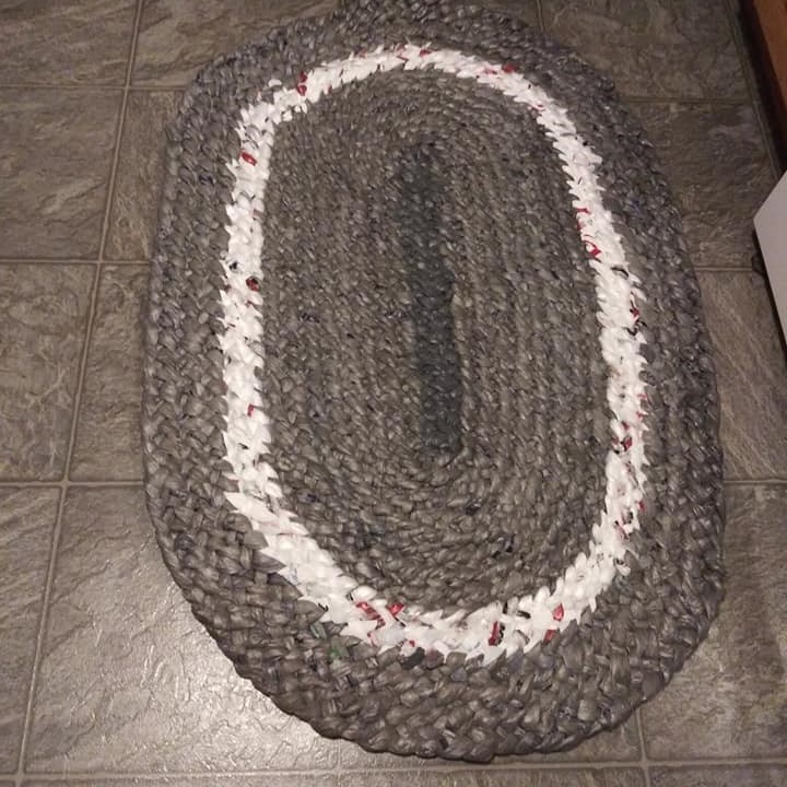 Recycled Plastic Bag Rugs and Bleacher Pads | ThriftyFun