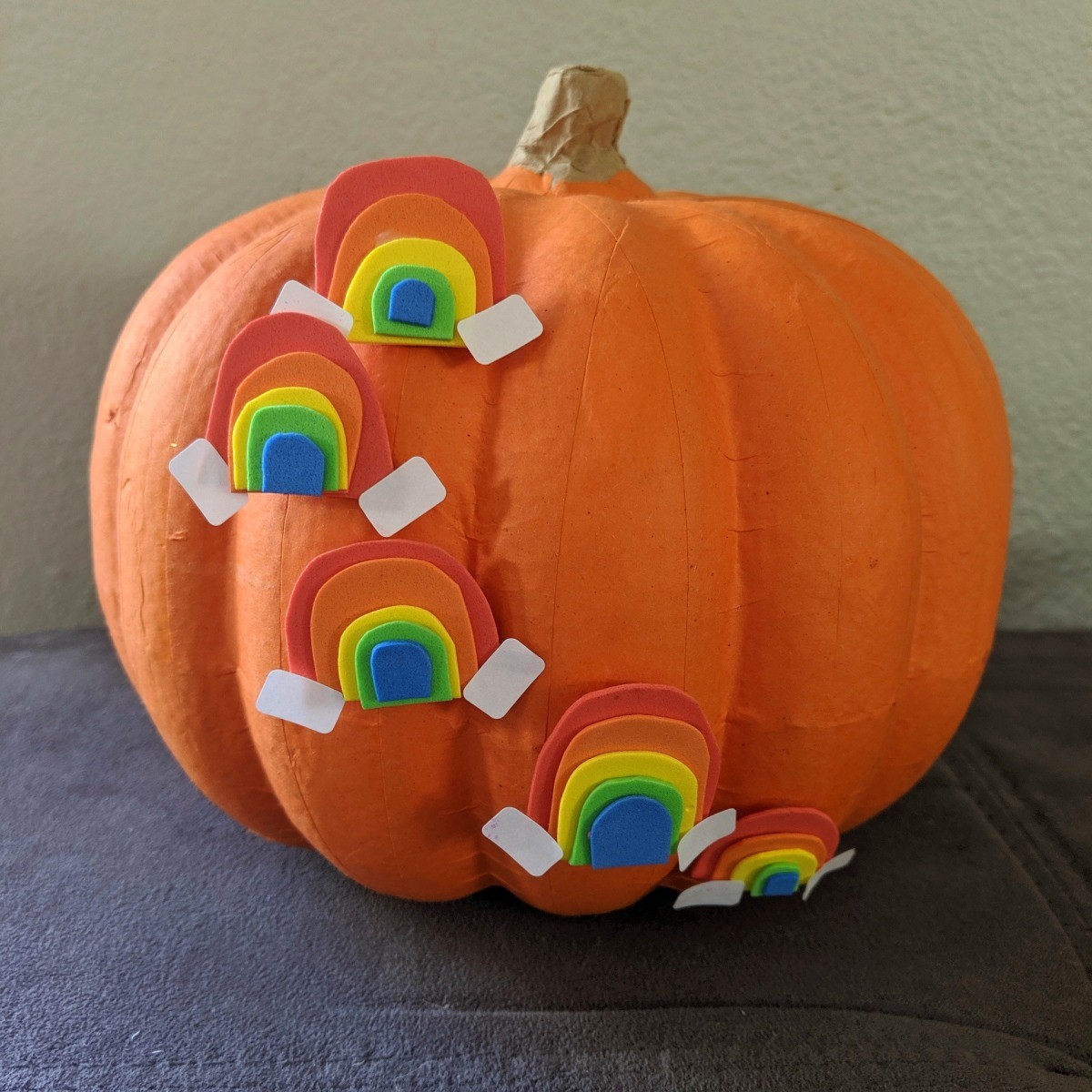 Mini Rainbows Decorated Pumpkin | My Frugal Halloween