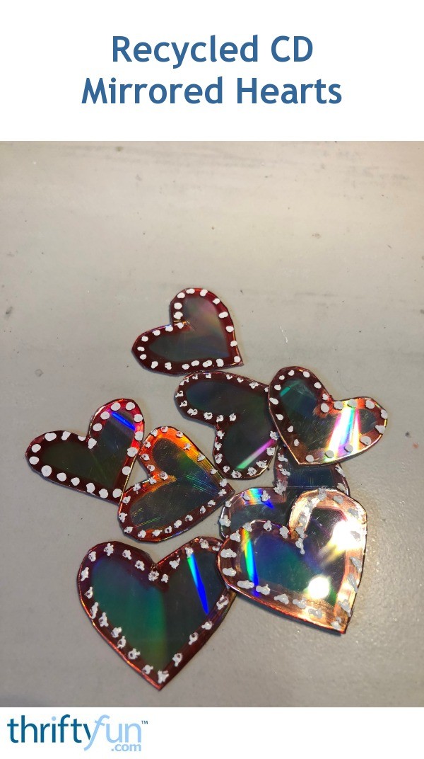 Recycled CD Mirrored Hearts | ThriftyFun