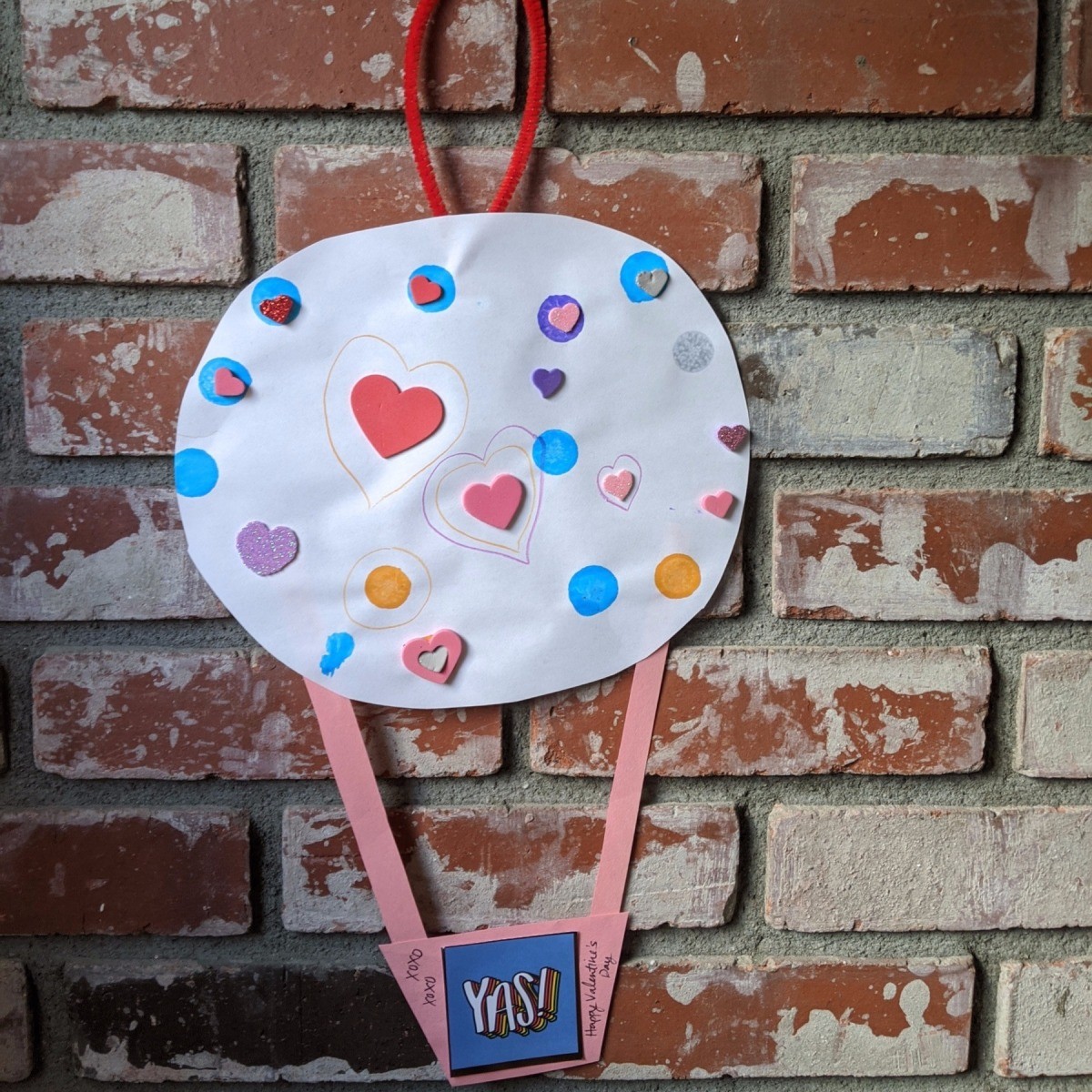 Hot Air Balloon Happy Valentine's Day Hanging Art | ThriftyFun