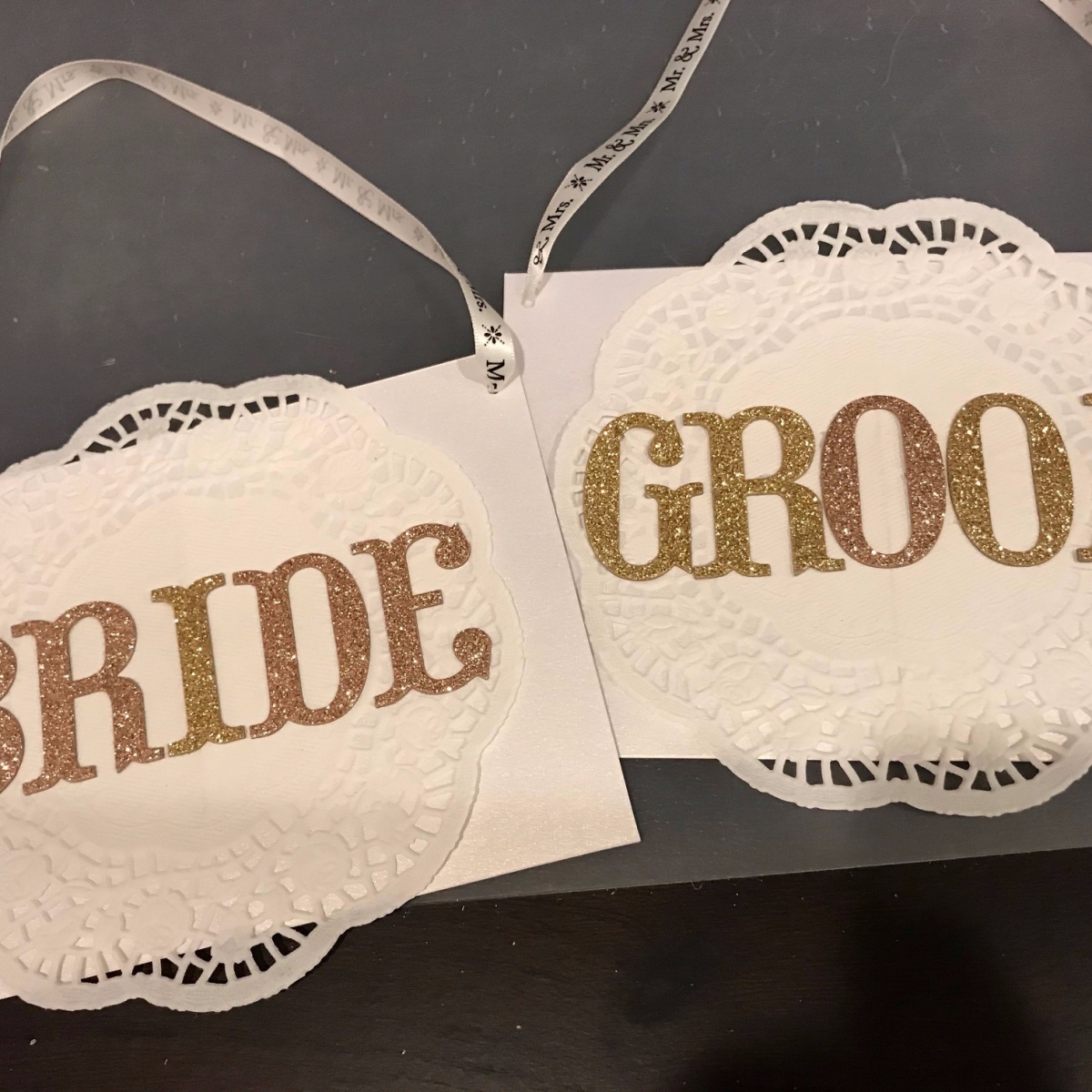 Bride and Groom Wedding Chair Signs | My Frugal Wedding