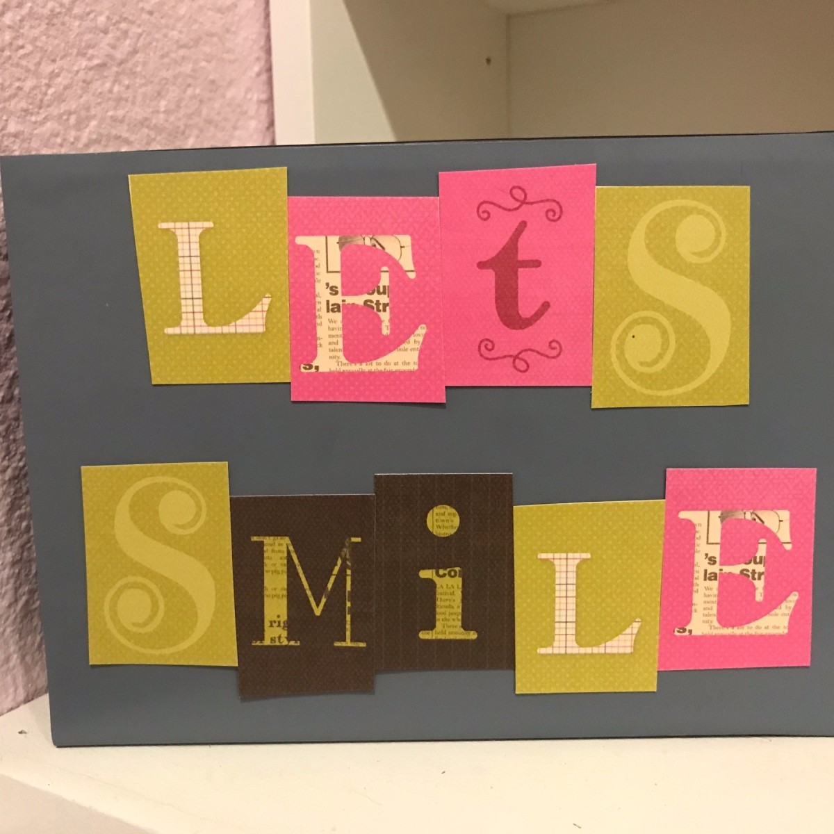 "Let's Smile" Box Sign Desk Decor | ThriftyFun