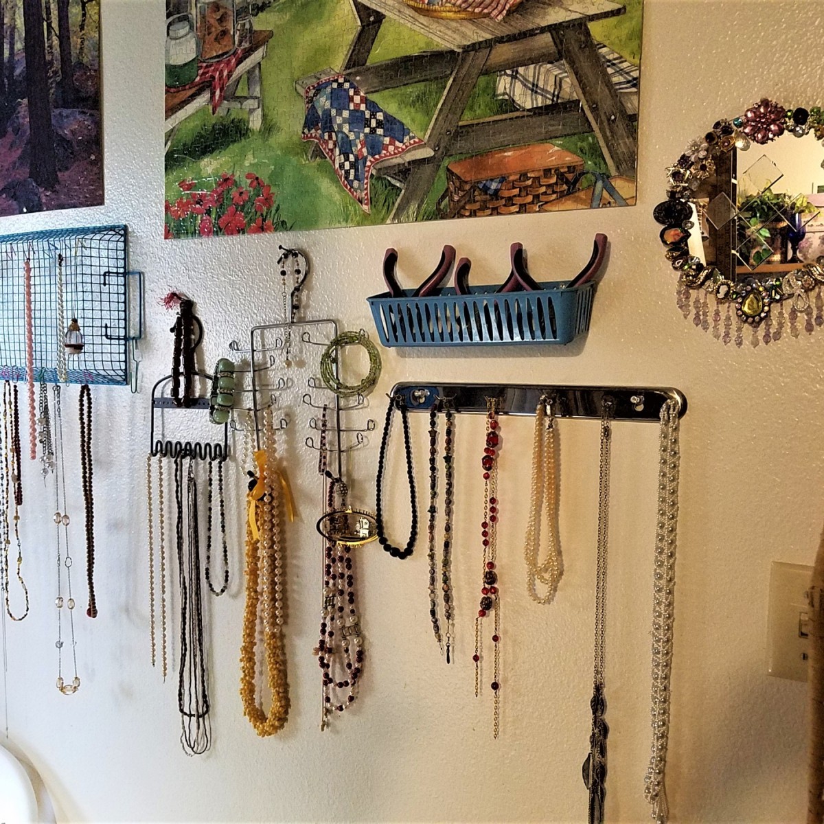 Hanging Necklaces Using Re purposed Items ThriftyFun hanging-necklaces-using-re-purposed-items-thriftyfun