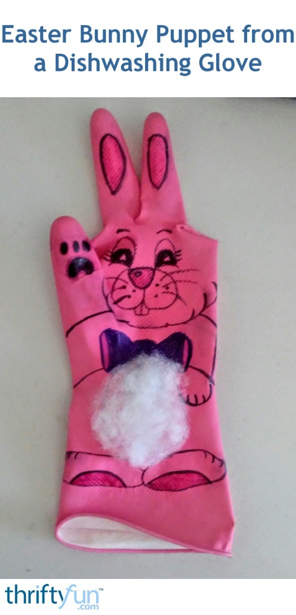 Easter Bunny Puppet from a Dishwashing Glove | ThriftyFun