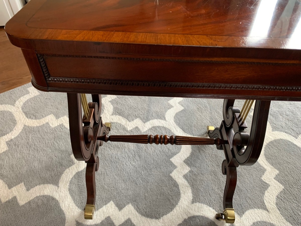 Value of a Vintage Lyre Game Table? | ThriftyFun
