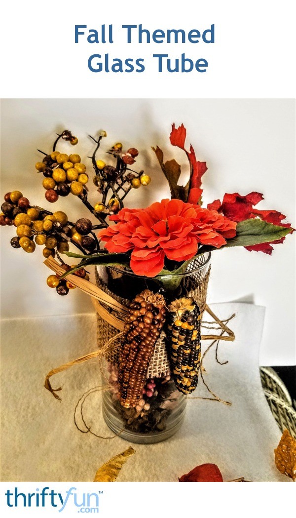 Fall Themed Glass Tube | ThriftyFun