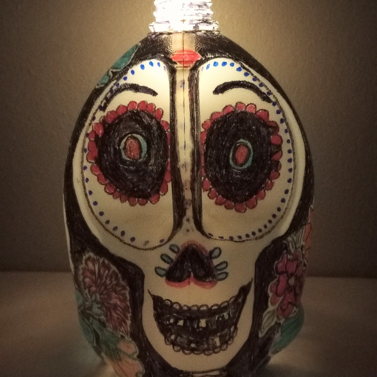 Day of the Dead Milk Gallon Skull | My Frugal Halloween